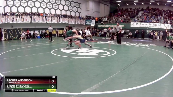 126 lbs Champ. Round 2 - Archer Anderson, Clarkston (MI) vs Brent ...