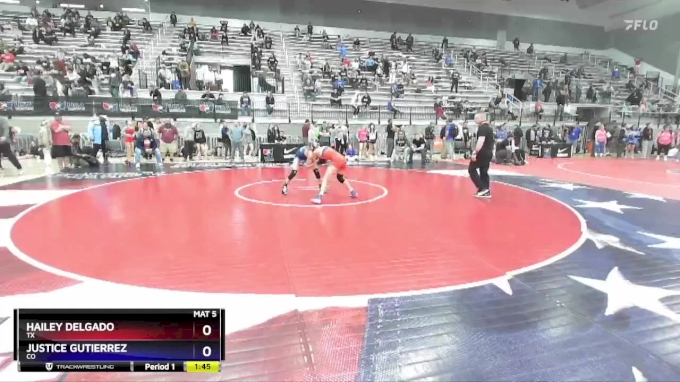 43 lbs Semifinal - Hailey Delgado, TX vs Justice Gutierrez, CO