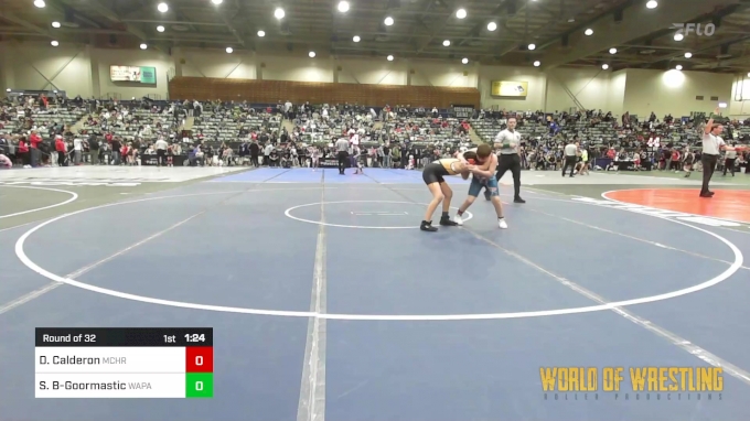 100 lbs Round Of 32 - Dominic Calderon, Crusader Wrestling vs Sarah ...