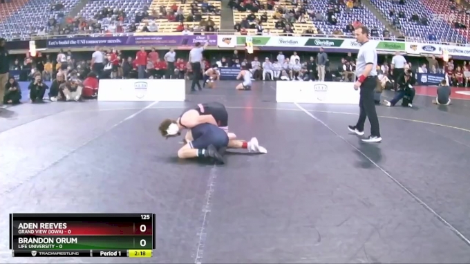 125 lbs Placement Matches (16 Team) - Aden Reeves, Grand View (Iowa) vs ...