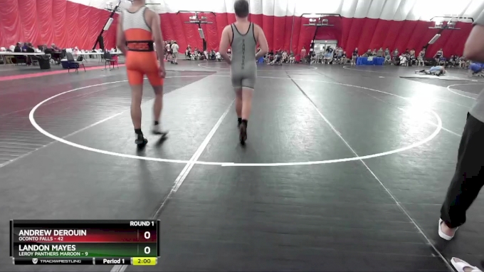 165 lbs Round 1 (6 Team) - Andrew Derouin, Oconto Falls vs Landon Mayes ...