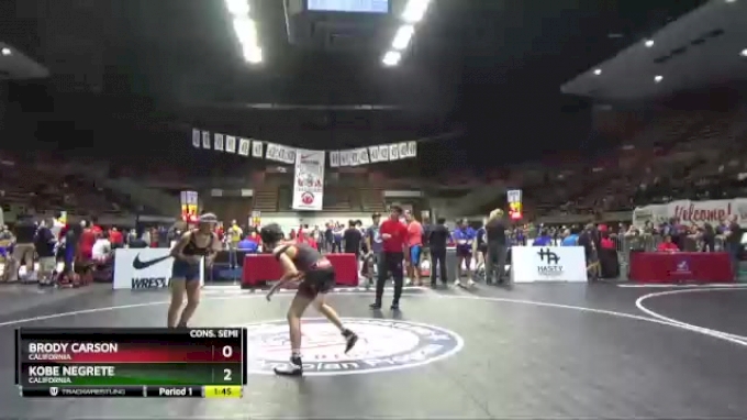 110 lbs Cons. Semi - Brody Carson, California vs Kobe Negrete, California