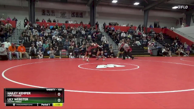 100 lbs 1st Place Match - Lily Webster, Colfax-Mingo vs Hailey Kemper ...