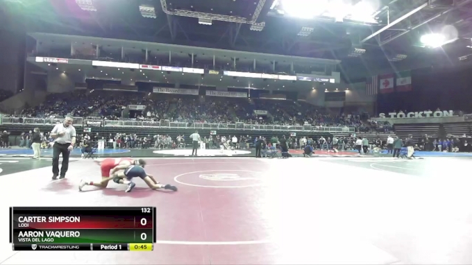 132 lbs Cons. Round 1 - Carter Simpson, Lodi vs Aaron Vaquero, Vista ...