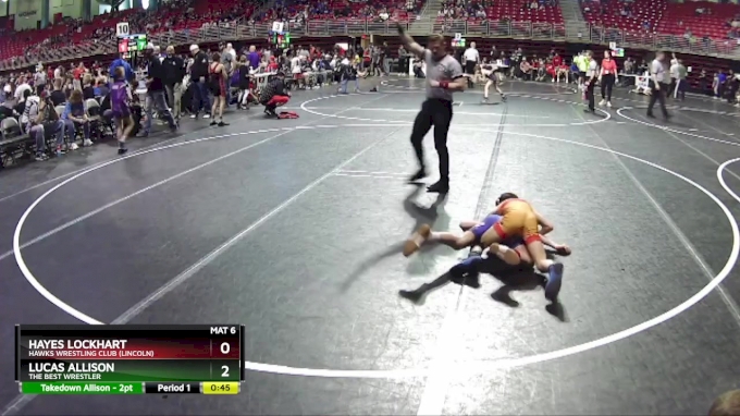 70 lbs Semifinal - Lucas Allison, The Best Wrestler vs Hayes Lockhart, Hawks Wrestling Club ...