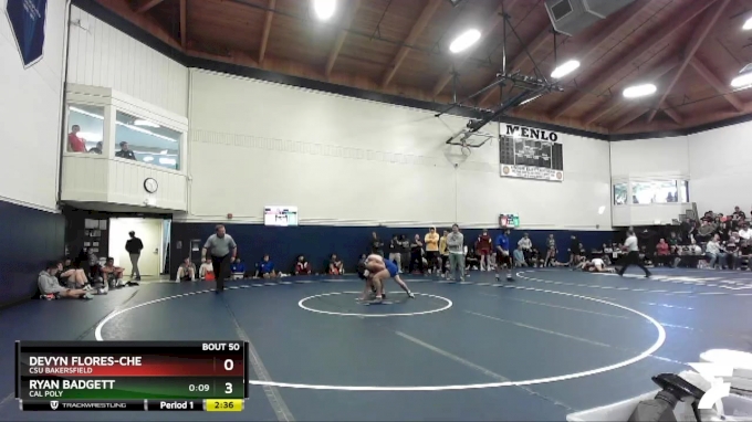 157 lbs Champ. Round 2 - Ryan Badgett, Cal Poly vs Devyn Flores-Che ...