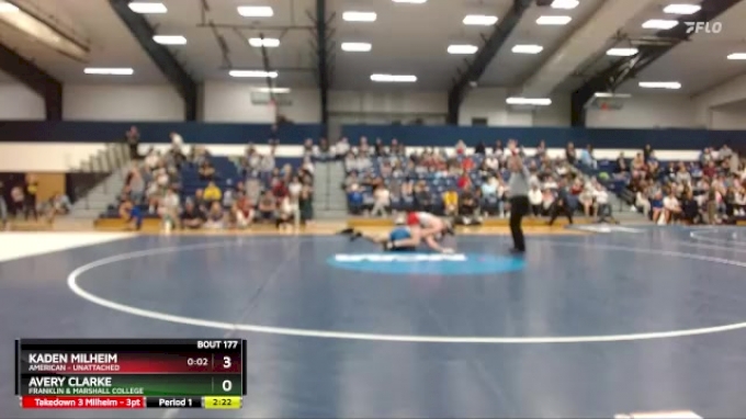 157 lbs Quarterfinal - Kaden Milheim, American - Unattached vs Avery ...
