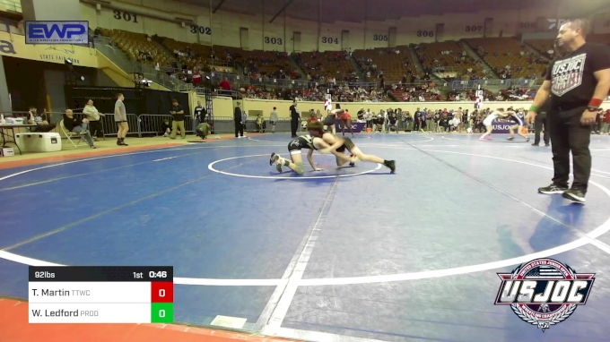 92 lbs Consi Of 8 #1 - Tripp Martin, Team Tulsa Wrestling Club vs Wyatt ...