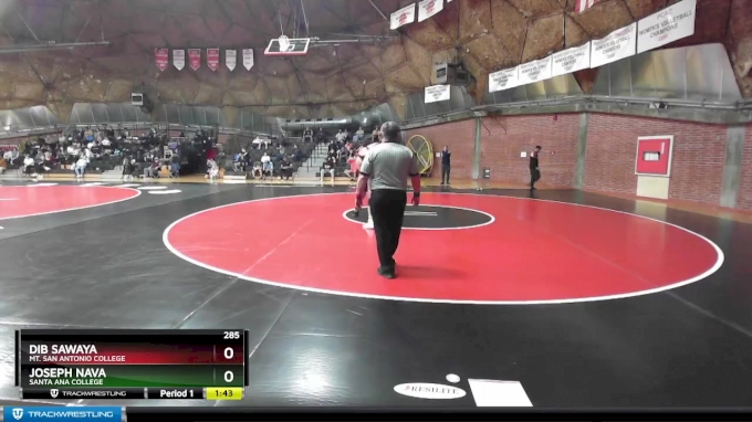 285 lbs Quarterfinal - Dib Sawaya, Mt. San Antonio College vs Joseph ...