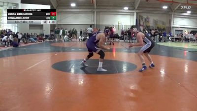 197 lbs Cons. Round 2 - Lucas Liberatore, McKendree vs Benjamin Leece ...