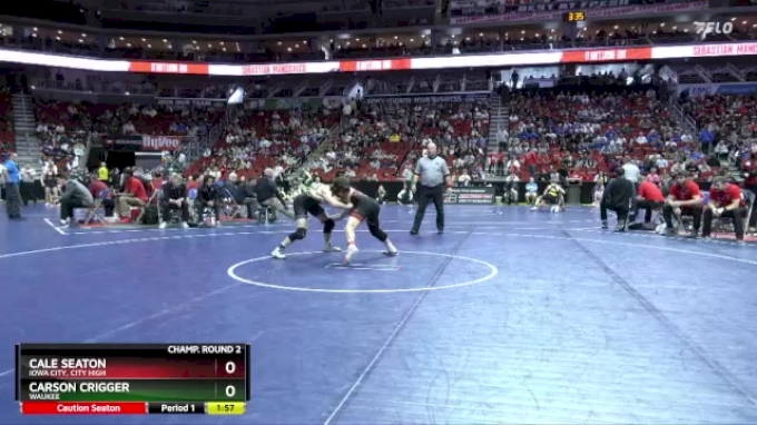 3A-132 lbs Champ. Round 2 - Carson Crigger, Waukee vs Cale Seaton, Iowa ...