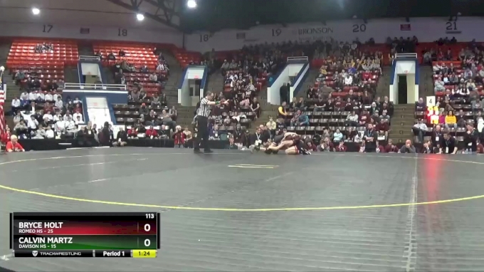 113 lbs Quarterfinals (8 Team) - Bryce Holt, Romeo HS vs Calvin Martz ...