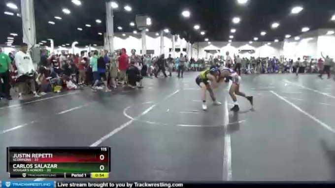 115 lbs Round 1 (8 Team) - Justin Repetti, Scorpions vs Carlos Salazar, Vougar`s Honors