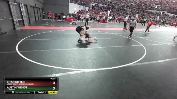 130 lbs Champ. Round 2 - Austin Wendt, Coleman vs Titan Ritter, Union ...