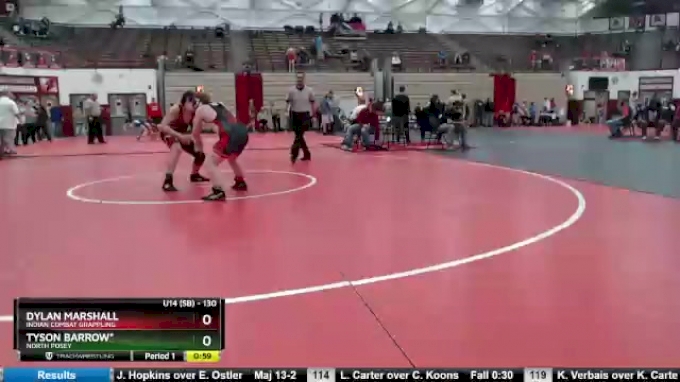 130 lbs Round 1 - Tyson Barrow*, North Posey vs Dylan Marshall, Indian ...