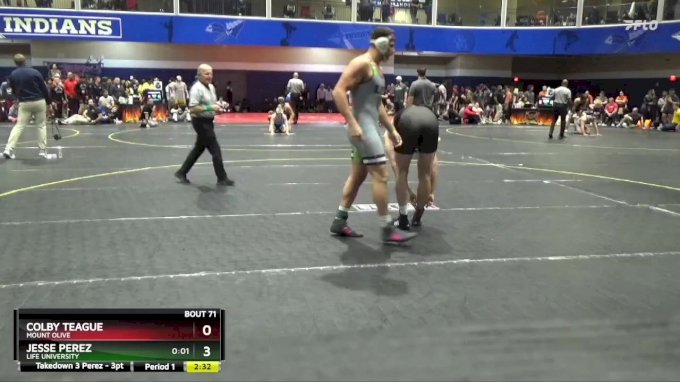 184 lbs Quarterfinal - Jesse Perez, Life University vs Colby Teague ...