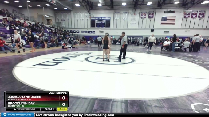 100 lbs Quarterfinal - Joshua-lynn Jager, Republic Curlew vs Brooklynn ...