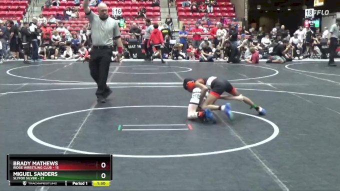 68 lbs Round 5 (6 Team) - Brady Mathews, Ridge Wrestling Club vs Miguel ...
