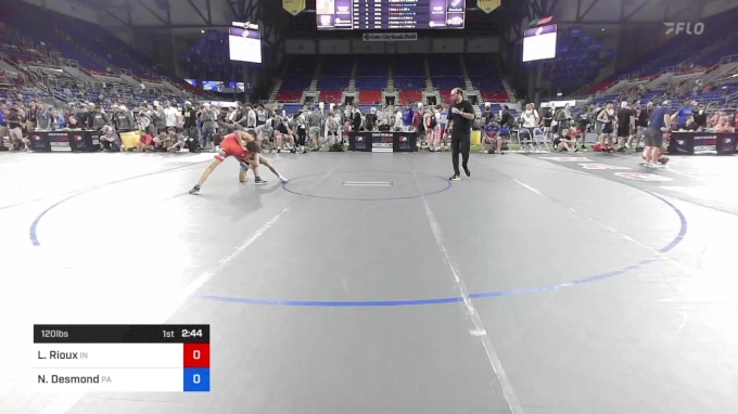 120 lbs Cons 8 #1 - Luke Rioux, Indiana vs Nathan Desmond, Pennsylvania