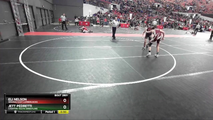 140 lbs Cons. Round 4 - Eli Nelson, Wausau East Lumberjacks vs Jett ...