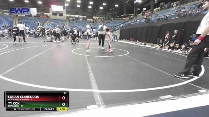 64 lbs Placement - Ty Cox, Brawlers vs Logan Clarendon, Black Fox Academy