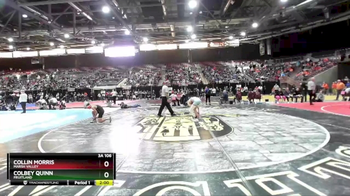 3A 106 lbs Champ. Round 1 - Collin Morris, Marsh Valley vs Colbey Quinn ...