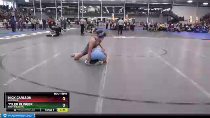 160 lbs Cons. Round 1 - Tyler Klinger, First Colonial vs Nick Carlson ...
