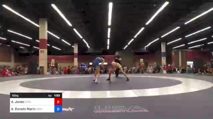 55 kg Rr Rnd 1 - Amani Jones, Cardinal Wrestling Club vs Adriana Dorado ...