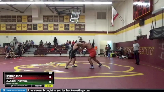 285 lbs Champ. Round 1 - Gabriel Ortega, Delta College vs Sergio Rios ...