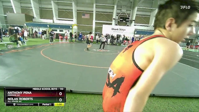 110 lbs Champ. Round 2 - Nolan Roberts, All-Phase WC vs Anthony Pena ...