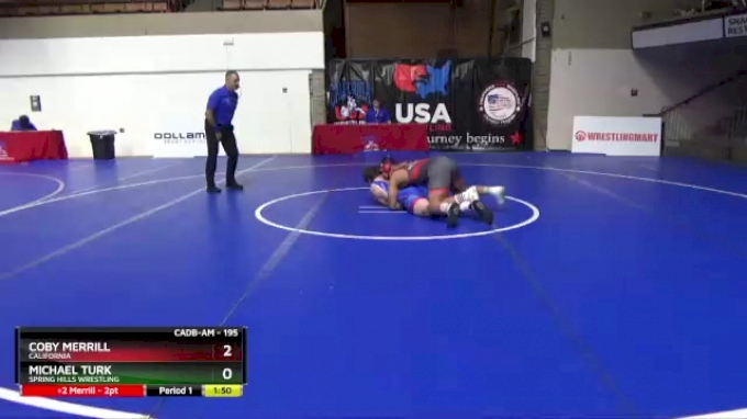 195 lbs 1st Place Match - Coby Merrill, California vs Michael Turk ...