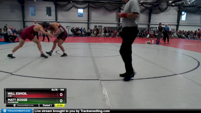 165 lbs Semifinal - Matt Rogge, Augsburg vs Will Esmoil, Coe
