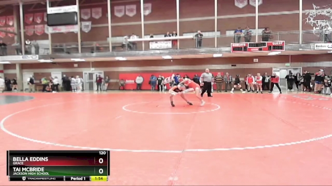 120 lbs Quarterfinal - Tai McBride, Jackson High School vs Bella Eddins ...