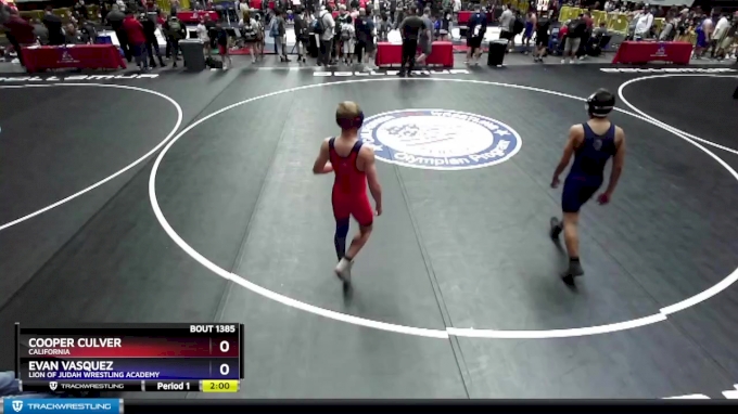 130 lbs Cons. Round 2 - Cooper Culver, California vs Evan Vasquez, Lion ...