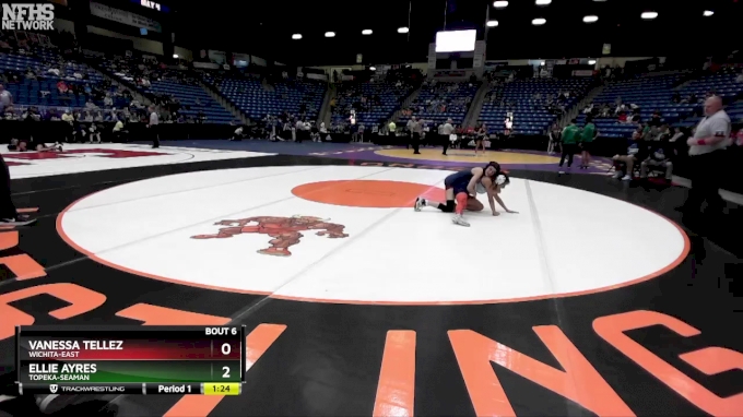 100 lbs Champ. Round 1 - Vanessa Tellez, Wichita-East vs Ellie Ayres ...