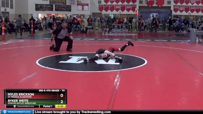 70 lbs Cons. Round 2 - Myles Erickson, St. Francis Gladiators vs Ryker ...
