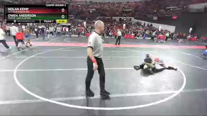 125 lbs Champ. Round 2 - Nolan Kemp, JJ`s Club Wrestling vs Owen ...