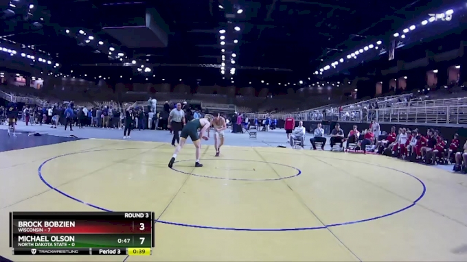 141 lbs Round 3 (4 Team) - Brock Bobzien, Wisconsin vs Michael Olson ...