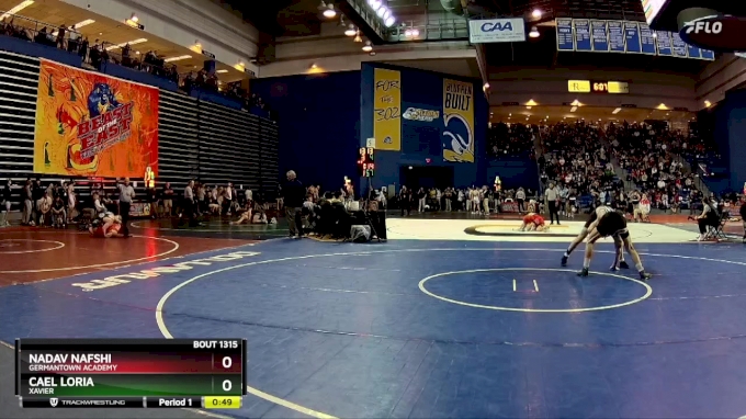 157 lbs Cons. Round 2 - Cael Loria, Xavier vs Nadav Nafshi, Germantown ...