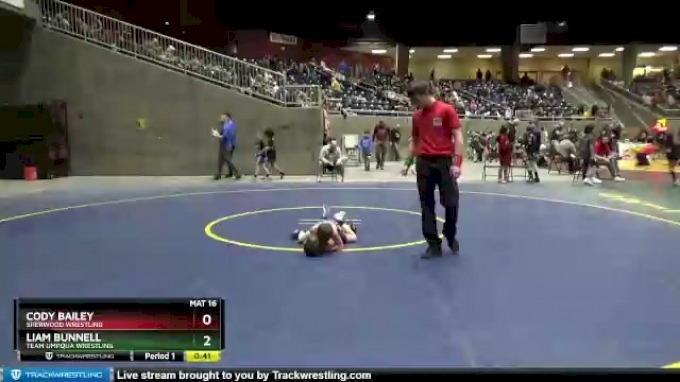45 lbs Cons. Semi - Liam Bunnell, Team Umpqua Wrestling vs Cody Bailey ...