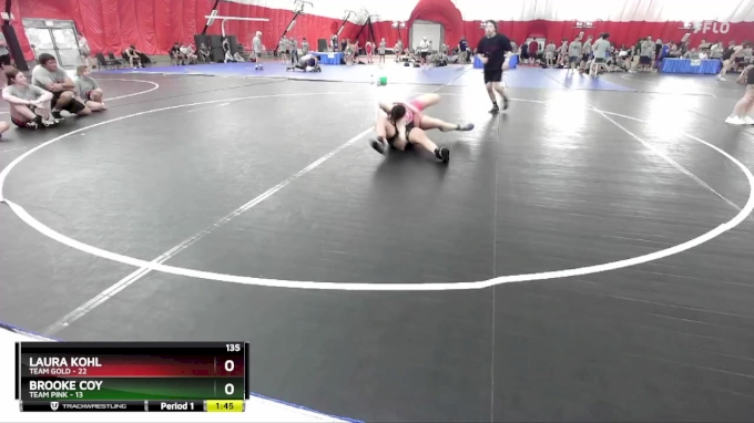 135 lbs Round 2 (6 Team) - Laura Kohl, Team Gold vs Brooke Coy, Team Pink