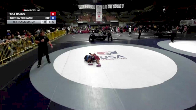 105 lbs 1st Place Match - Sky Ramos vs Sophia Toscano, Red Wave Wrestling