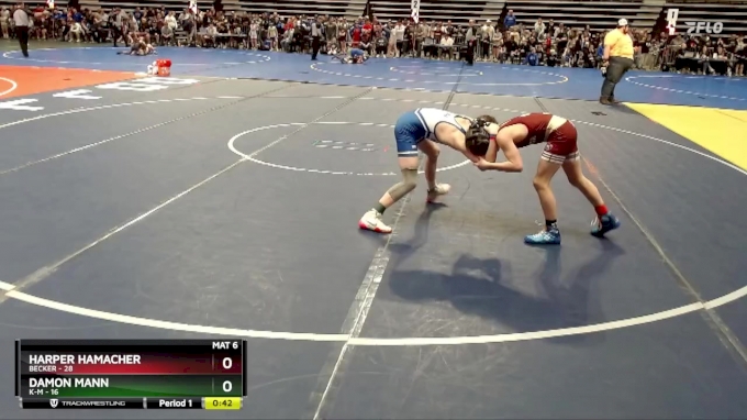 88 lbs 1st Place Match - Harper Hamacher, Becker vs Damon Mann, K-M