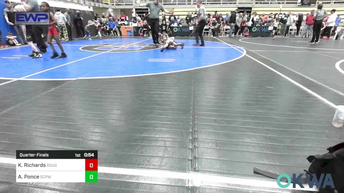 49 lbs Quarterfinal - Kreed Richards, Rough Riders vs Angelo Ponce ...