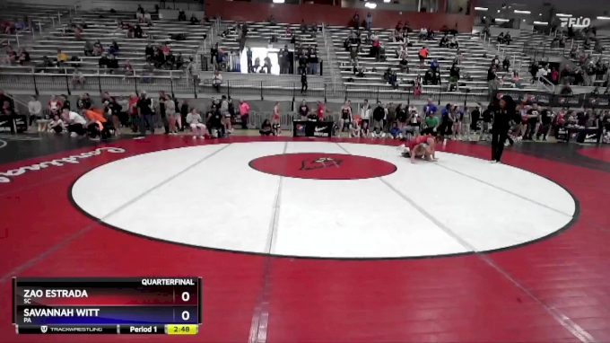 55 lbs Quarterfinal - Zao Estrada, SC vs Savannah Witt, PA