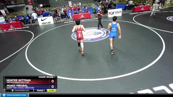 138 lbs Champ. Round 1 - Hunter Wittman, TOP GUN Wrestling Club vs ...