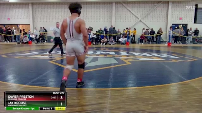 174 lbs Cons. Round 4 - Xavier Preston, Roanoke College vs Jak Krouse ...