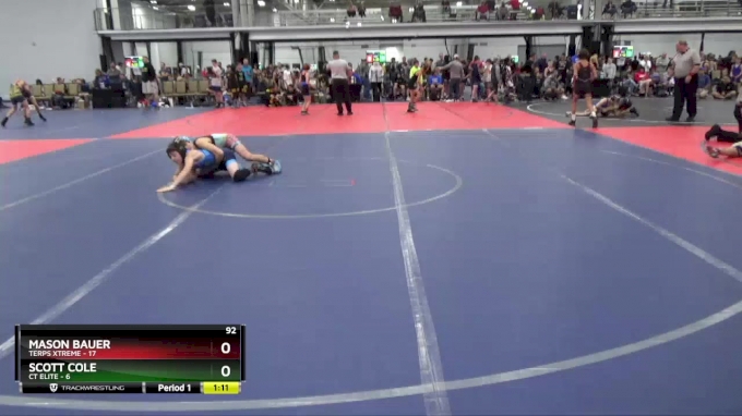 92 lbs Round 2 (6 Team) - Mason Bauer, Terps Xtreme vs Scott Cole, CT Elite