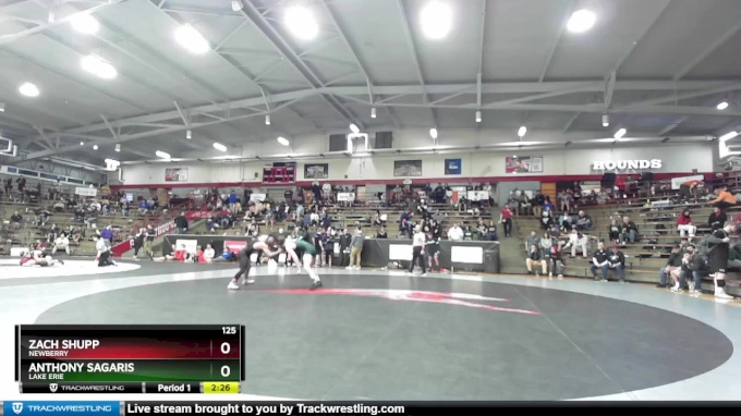 125 lbs Cons. Round 3 - Anthony Sagaris, Lake Erie vs Zach Shupp, Newberry