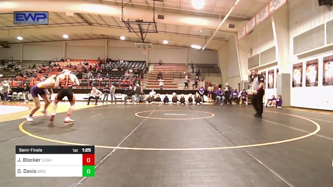 132 lbs Semifinal - Jason Blocker, Cushing High School vs Dax Davis ...
